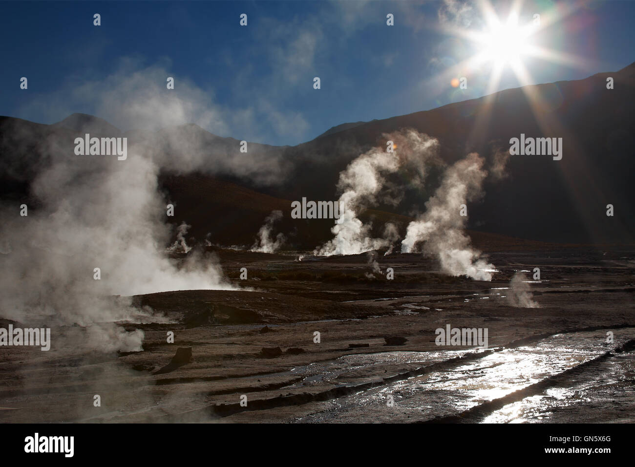 Geyser field El Tatio in Atacama region, Chile Stock Photo - Alamy