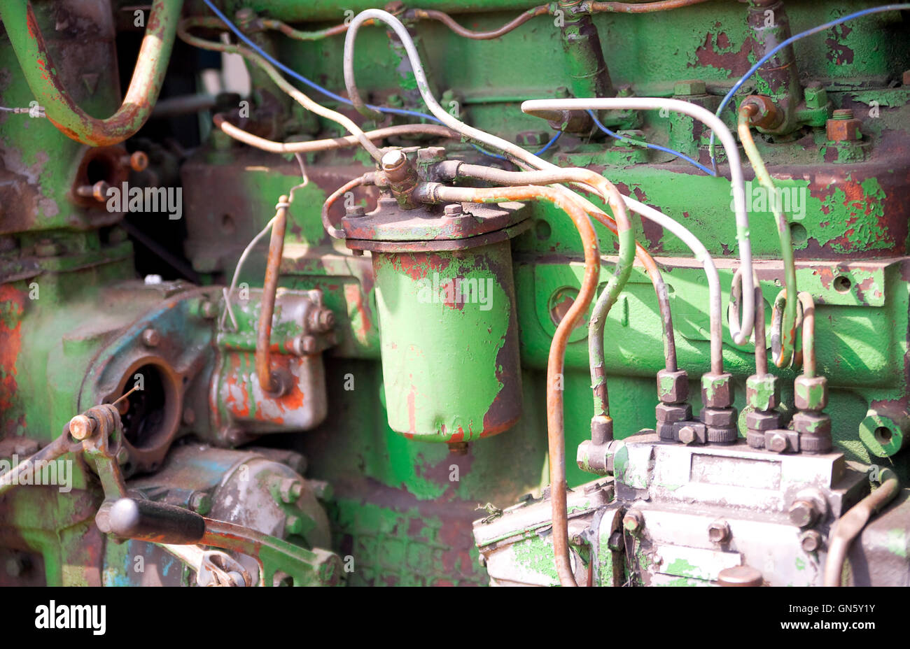 Components of the old diesel engine Stock Photo - Alamy