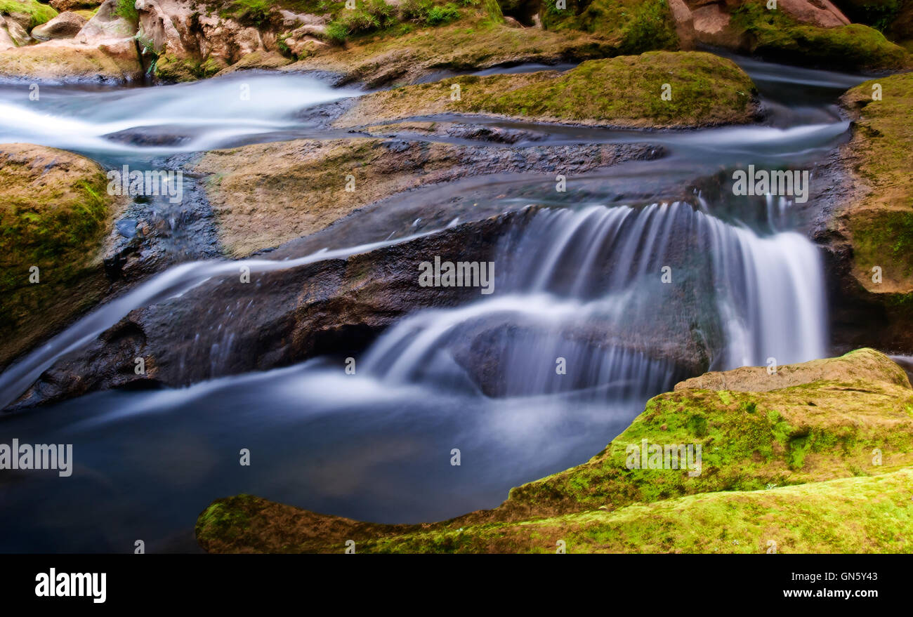 Streams - a small waterfall Stock Photo - Alamy