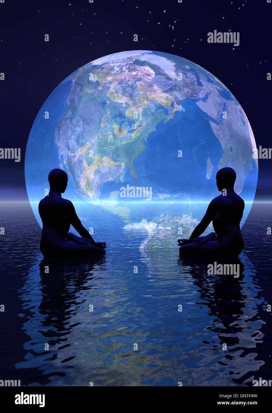 Meditation for earth Stock Photo - Alamy