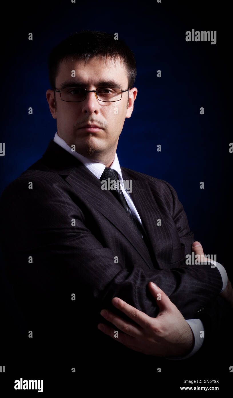 man on black background Stock Photo - Alamy