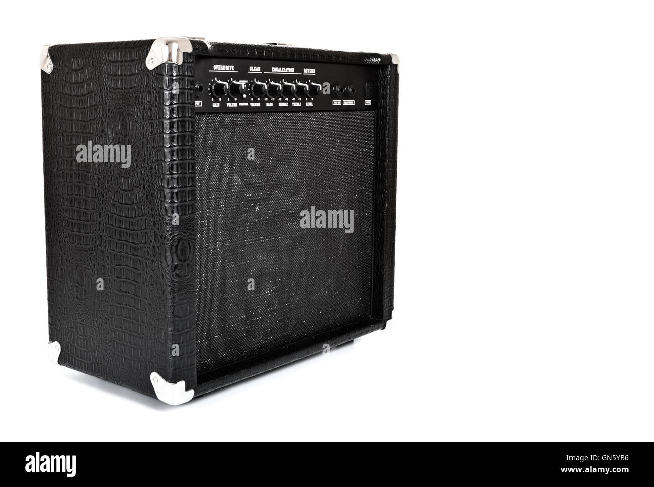 black guitar amplifier Stock Photo - Alamy