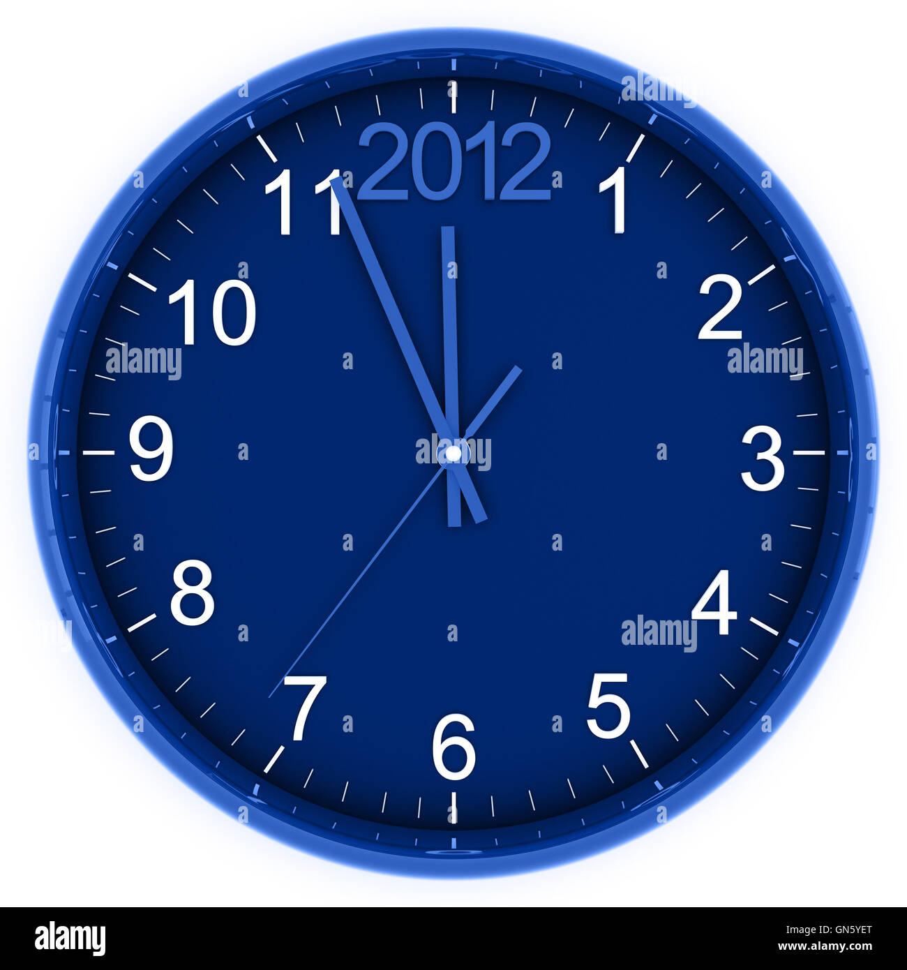 blue round clock with arrows and number 2012 Stock Photo - Alamy