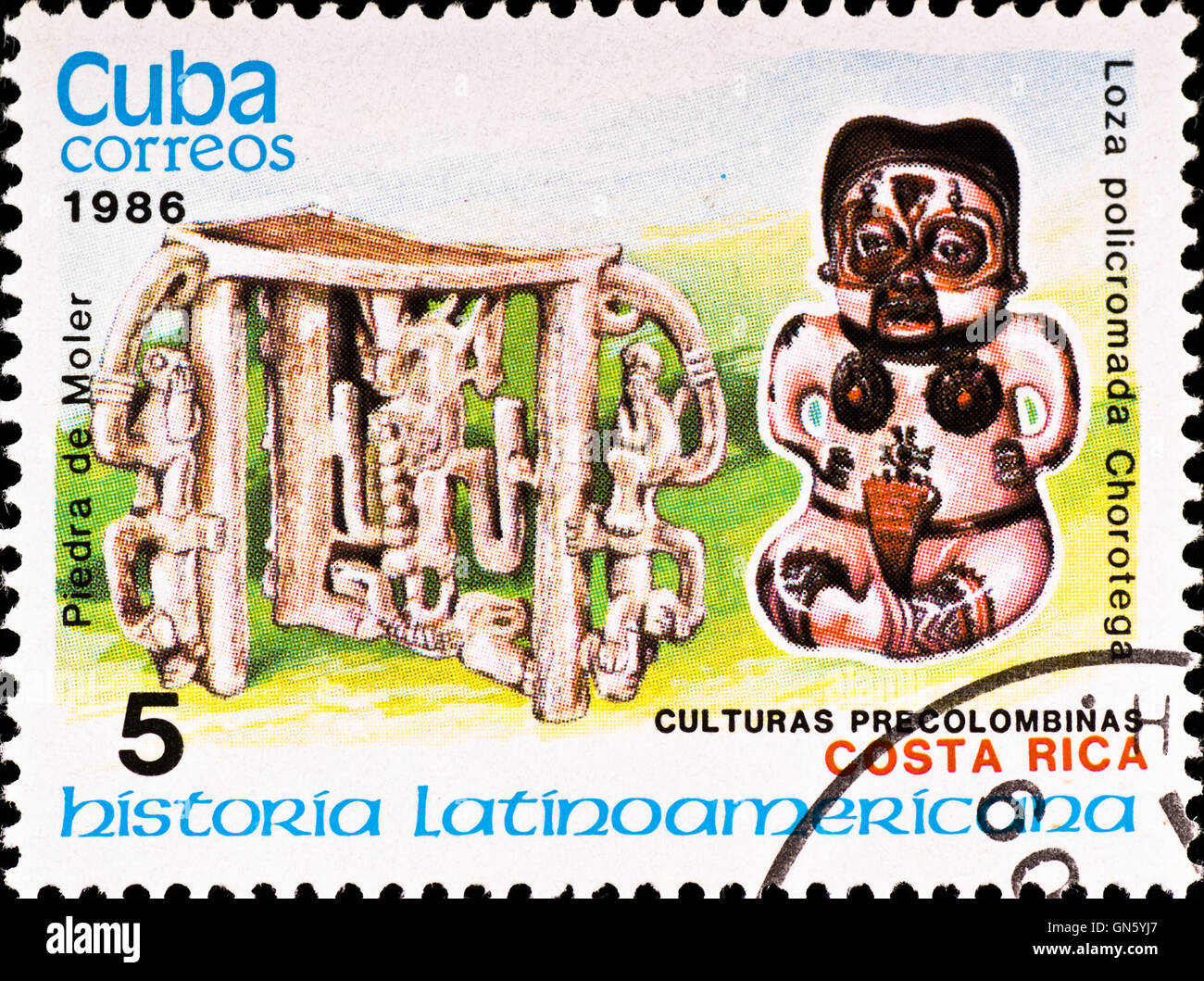 postage stamp shows example Costa Rica culture Stock Photo - Alamy