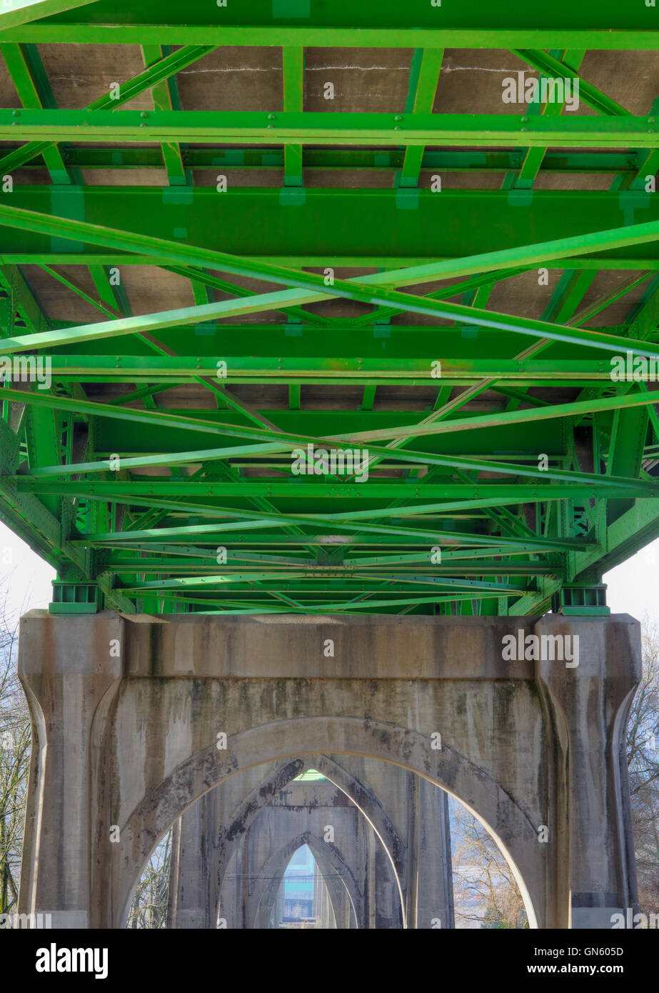 Underneat St. Johns Bridge Stock Photo - Alamy