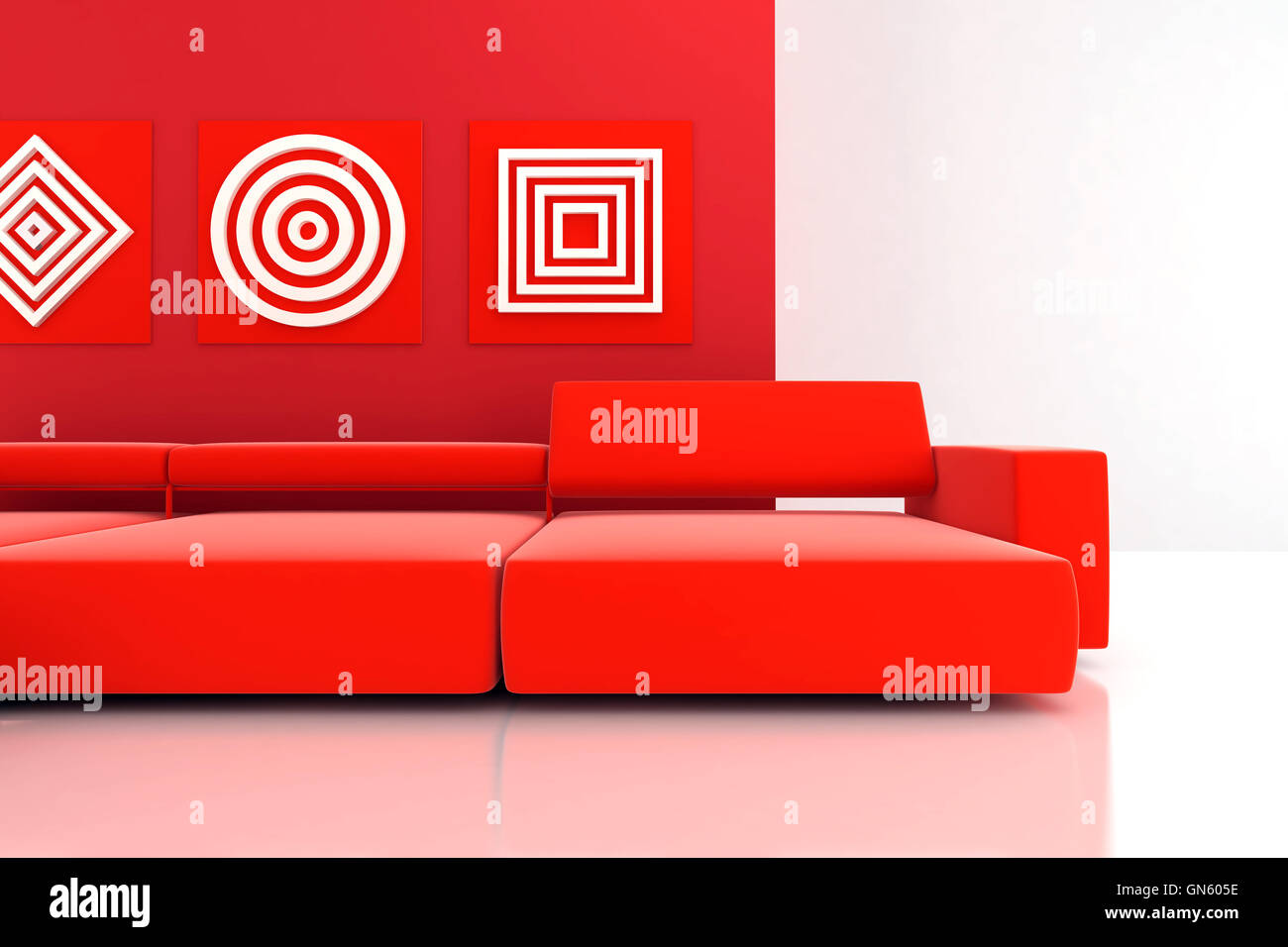 interior in red tones Stock Photo - Alamy