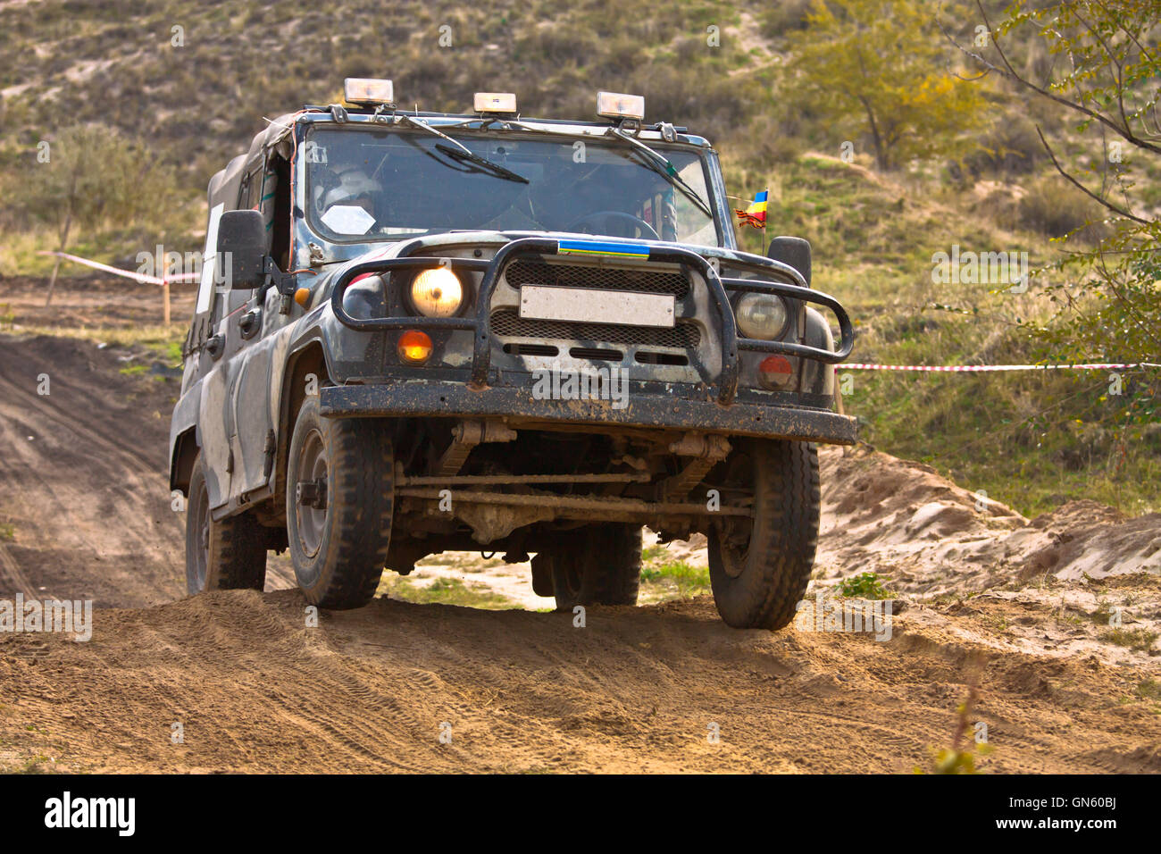 Off road race car jumping hi-res stock photography and images - Alamy