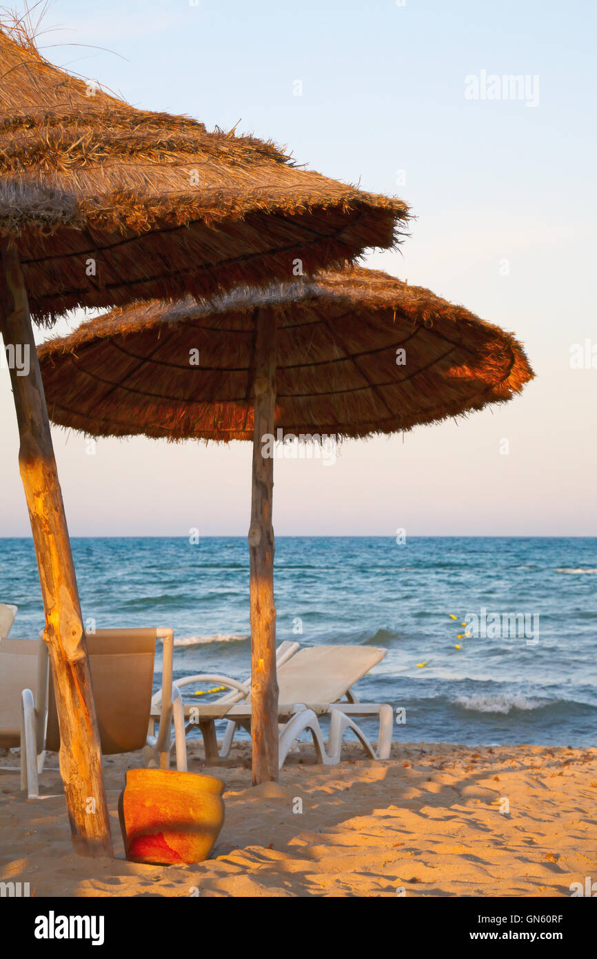 sunset ligth on the beach Stock Photo - Alamy