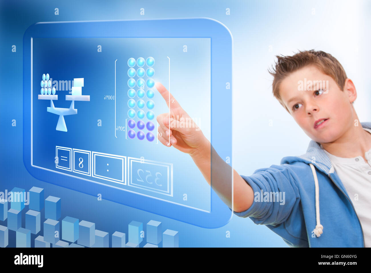 Education with virtual blackboard Stock Photo - Alamy