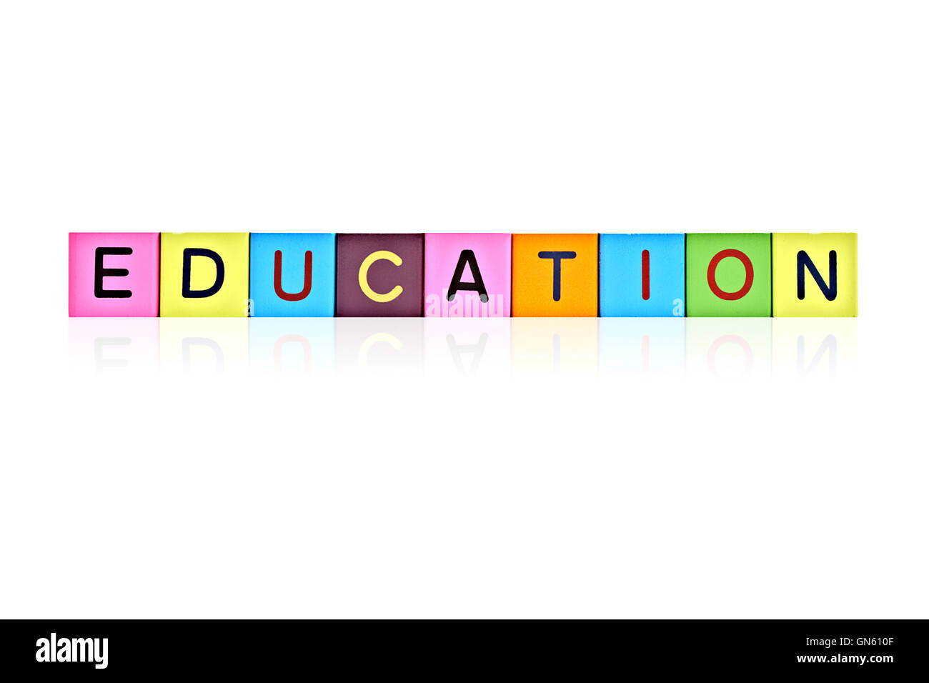 word EDUCATION formed with wooden letter blocks Stock Photo - Alamy