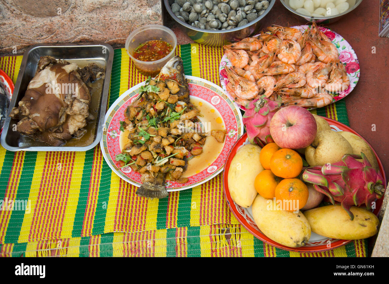Food set and fruit of Sacrificial offering Chinese Culture for ...