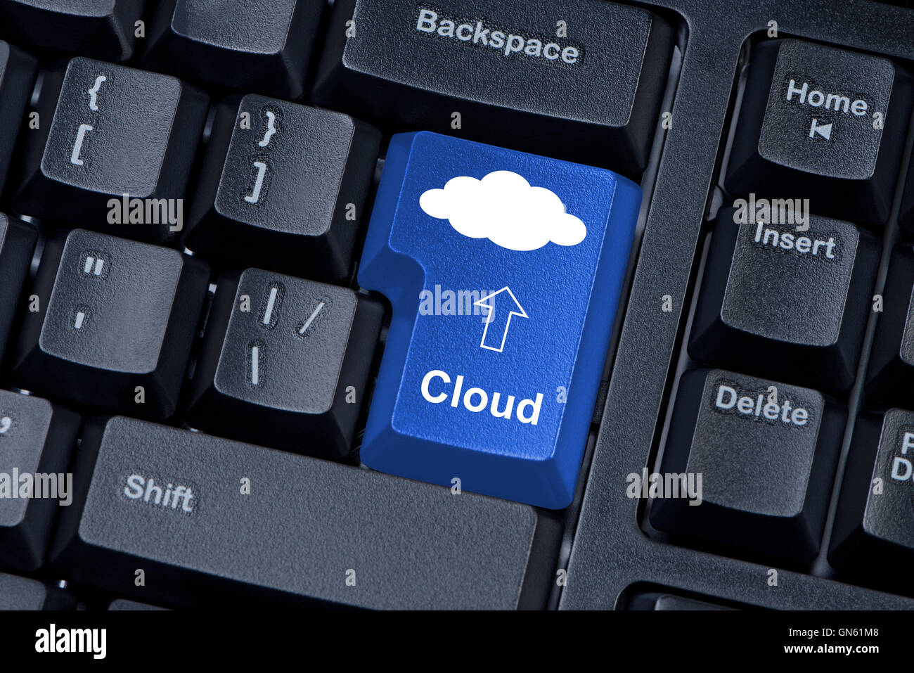 Computer keyboard key with the cloud Stock Photo - Alamy