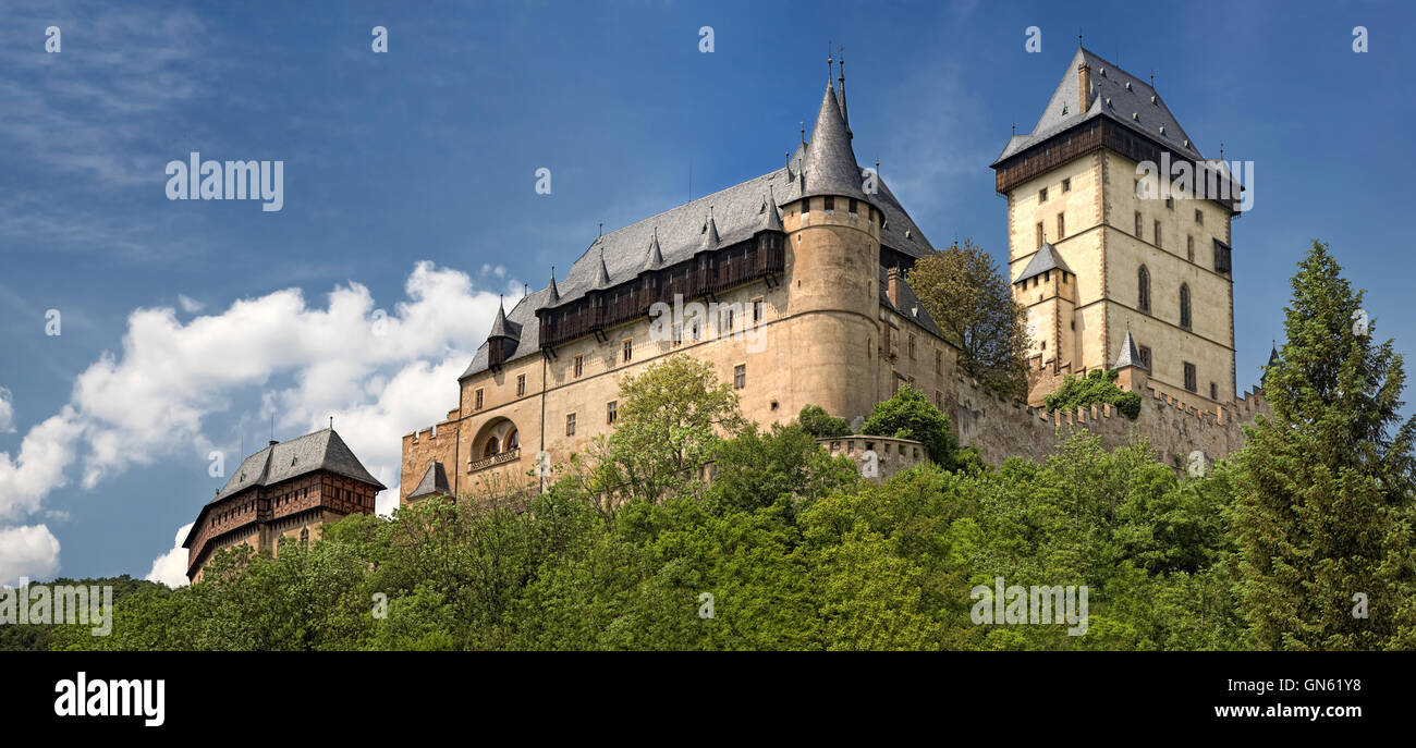 panoramic view of castle Karlstejn, Czech Republic Stock Photo - Alamy