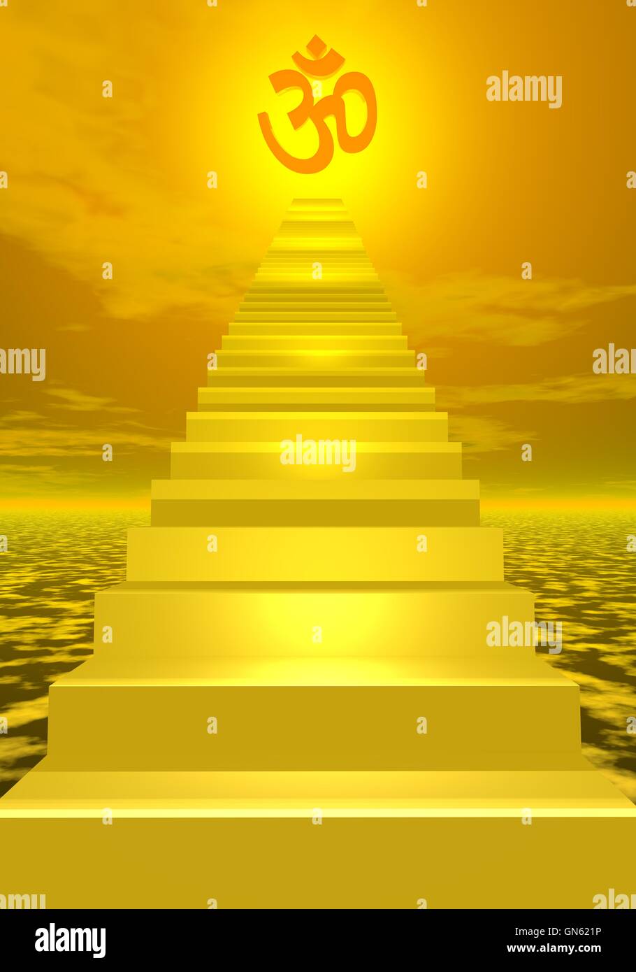 Stairs to om Stock Photo - Alamy