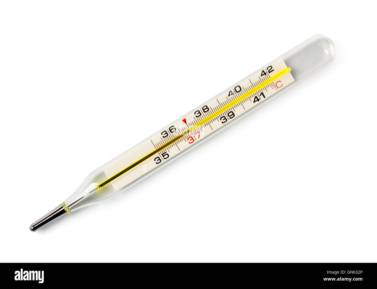 thermometer shows danger temperature Stock Photo - Alamy