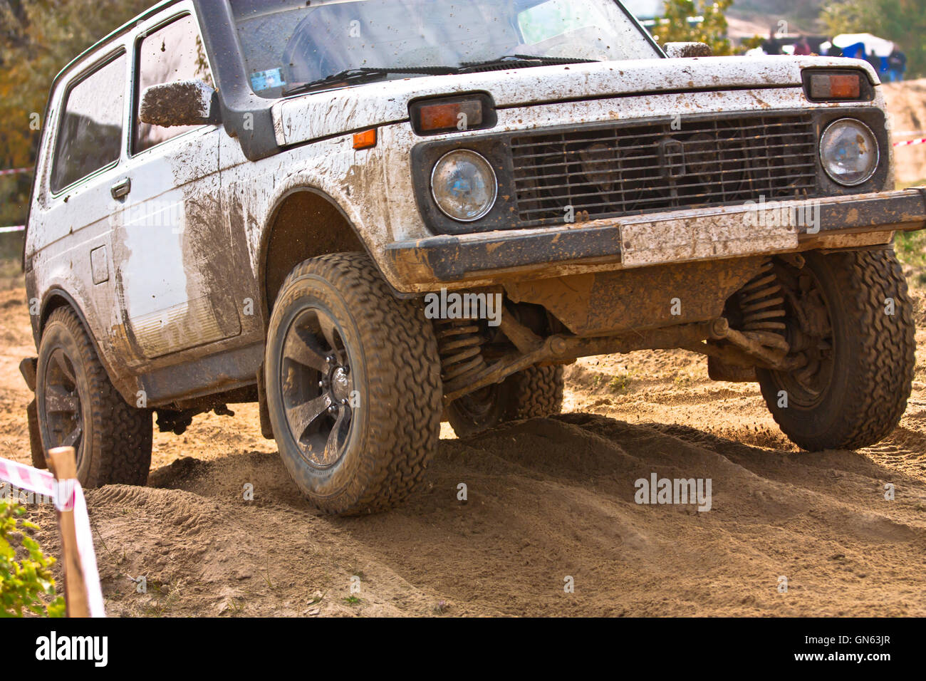Off road race car jumping hi-res stock photography and images - Alamy