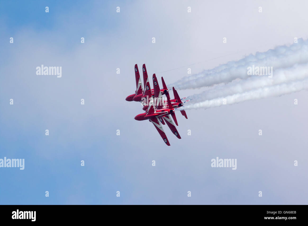Red Arrows display maneuvers 2016 Stock Photo - Alamy