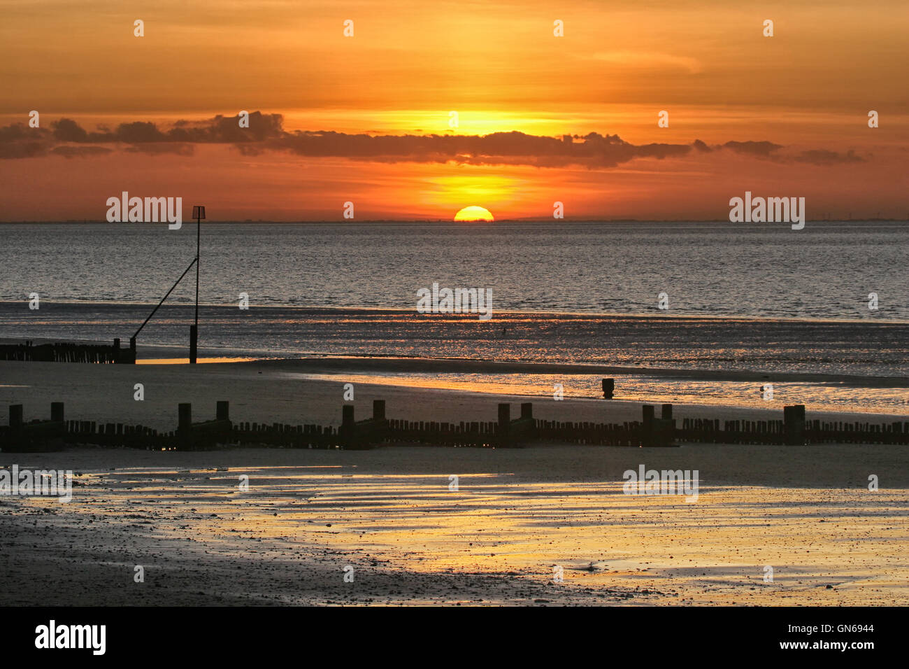 Hunstanton sunset, west Norfolk Stock Photo - Alamy