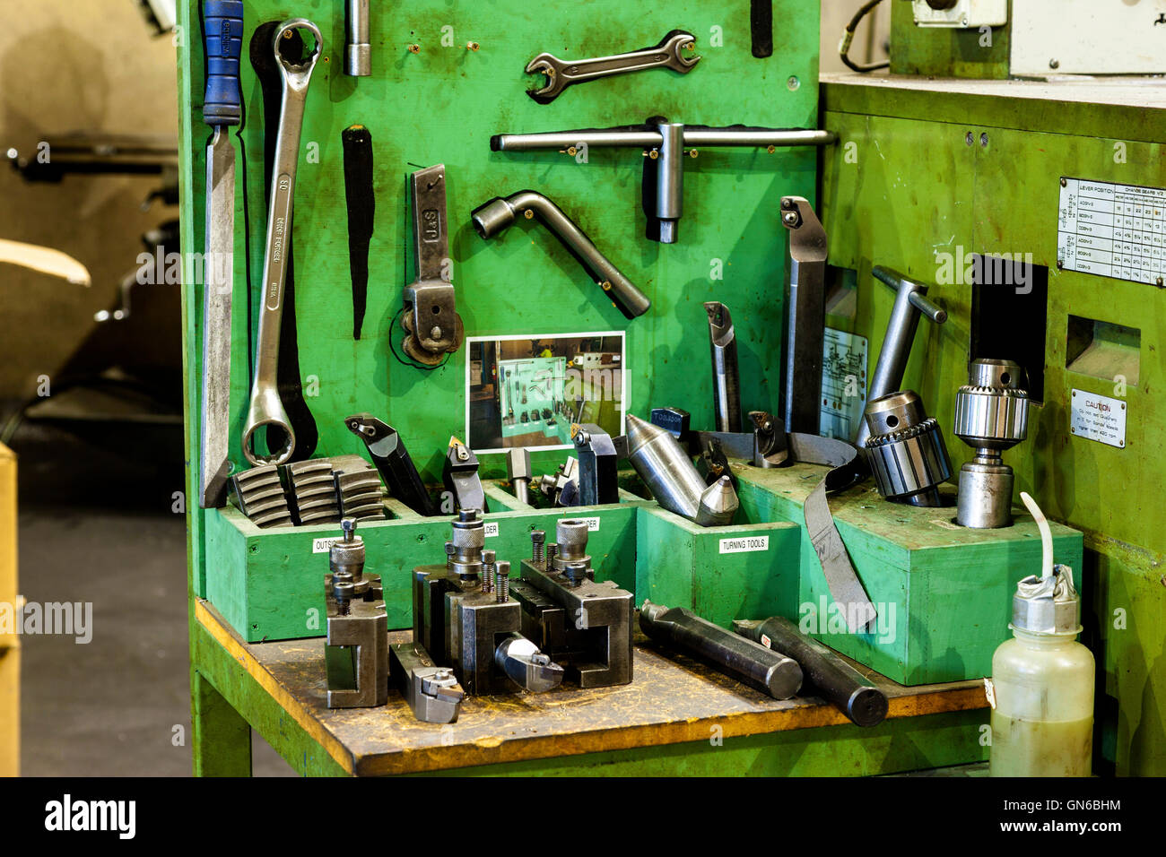 Industrial workbench and tool tidy Stock Photo - Alamy