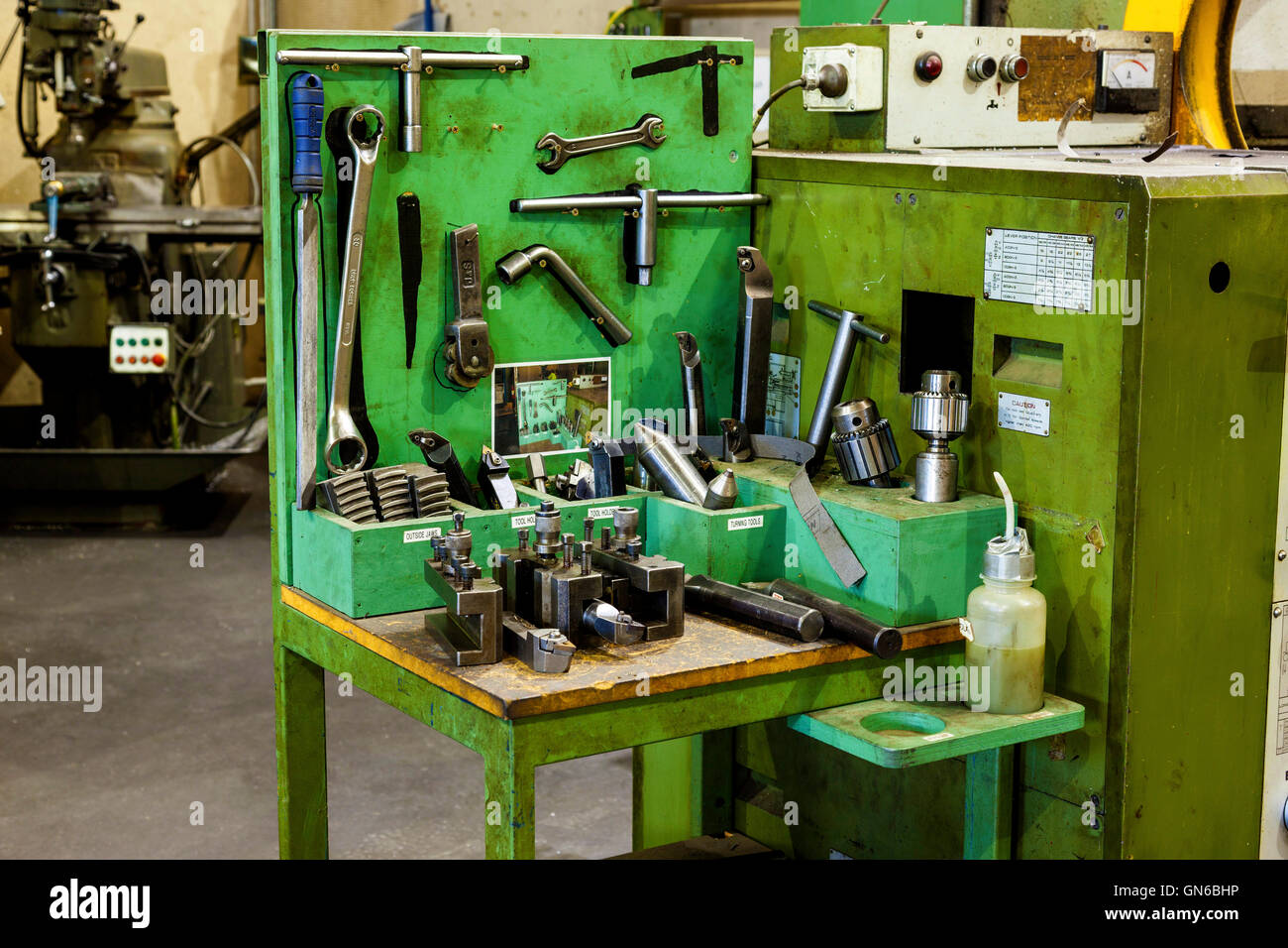 Industrial workbench and tool tidy Stock Photo - Alamy