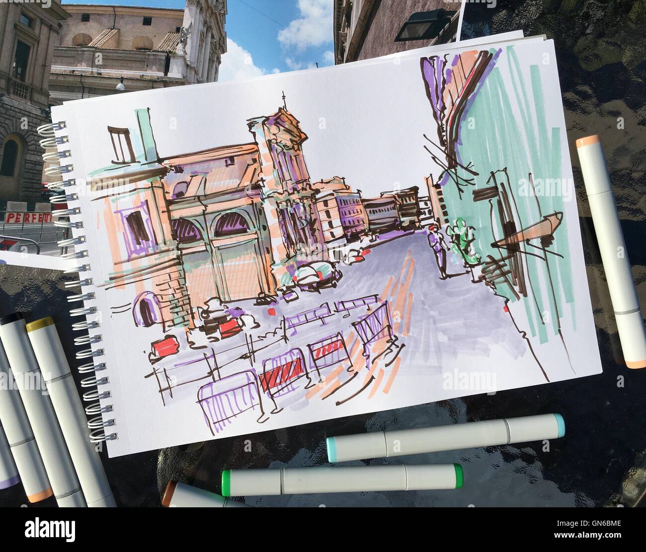 Urbansketch hi-res stock photography and images - Alamy