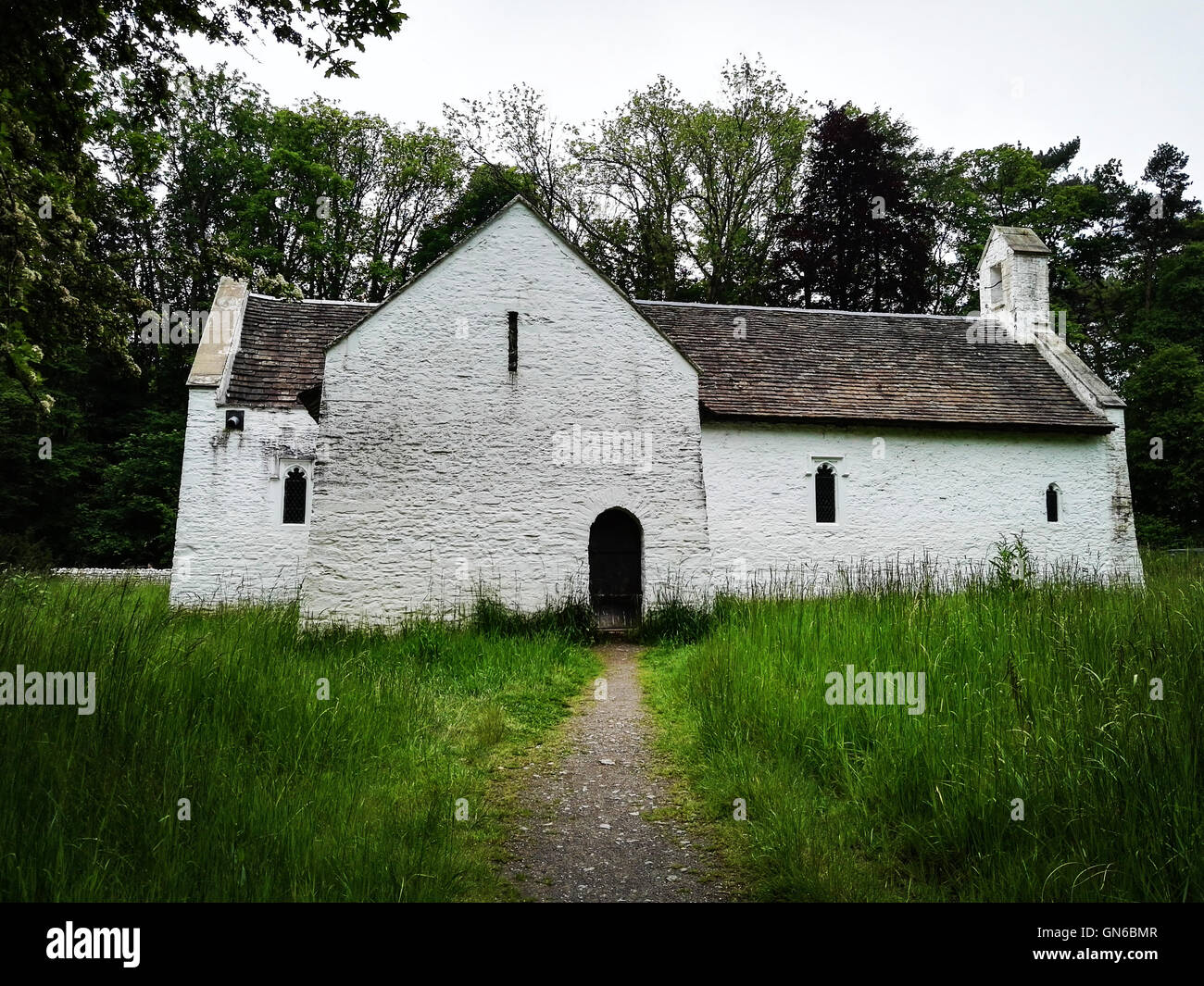 Ancient white church Stock Photo - Alamy