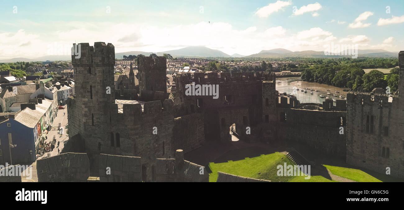 View of a castle and town from above Stock Photo - Alamy