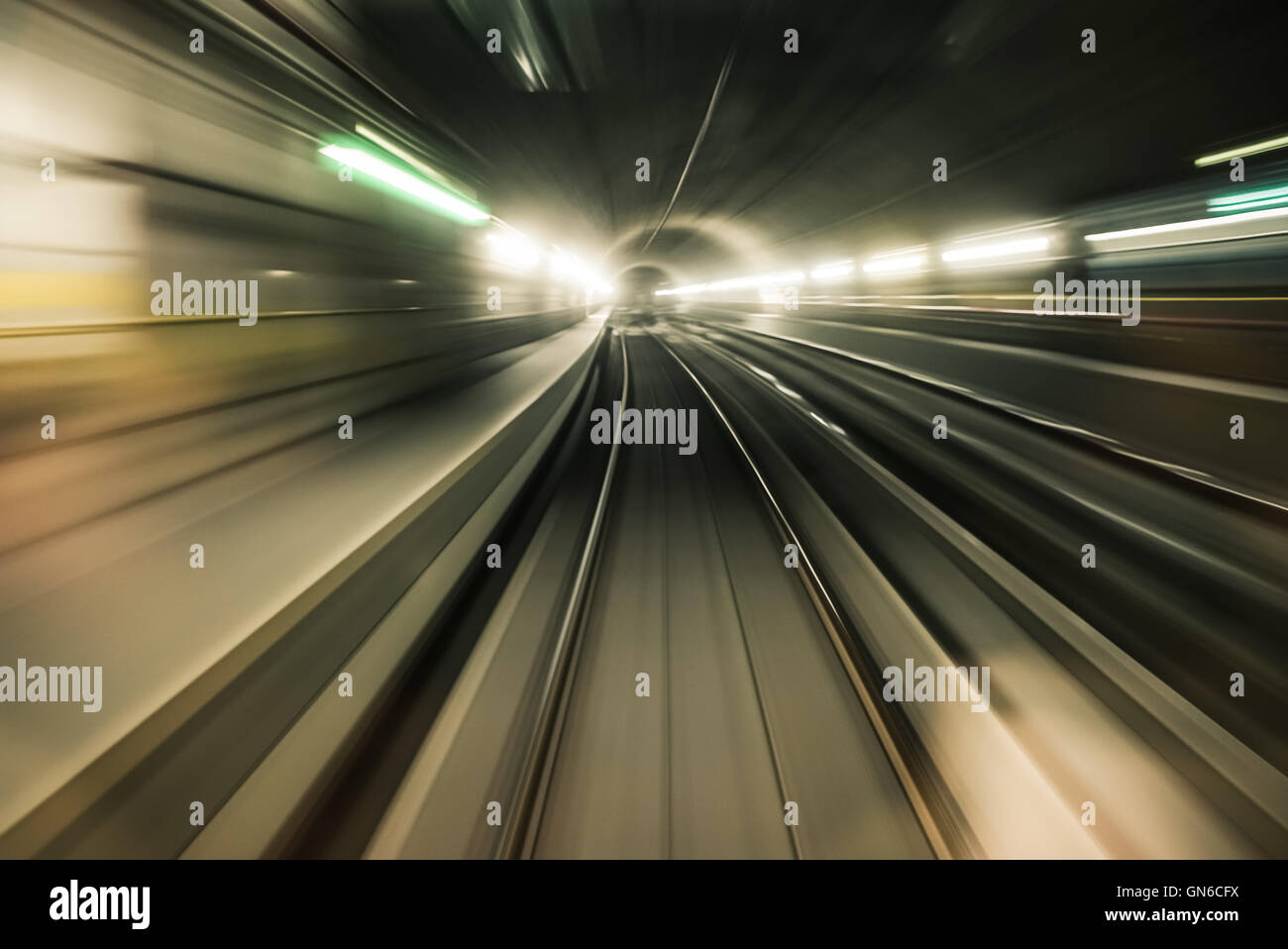 Fast underground train riding in a tunnel of the modern city Stock ...