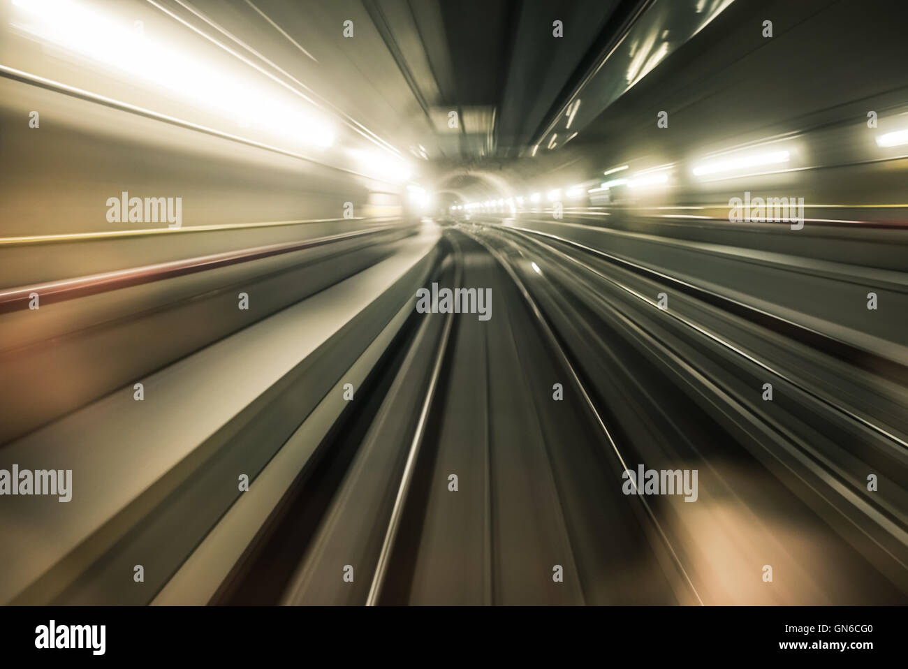 Fast underground train riding in a tunnel of the modern city Stock ...