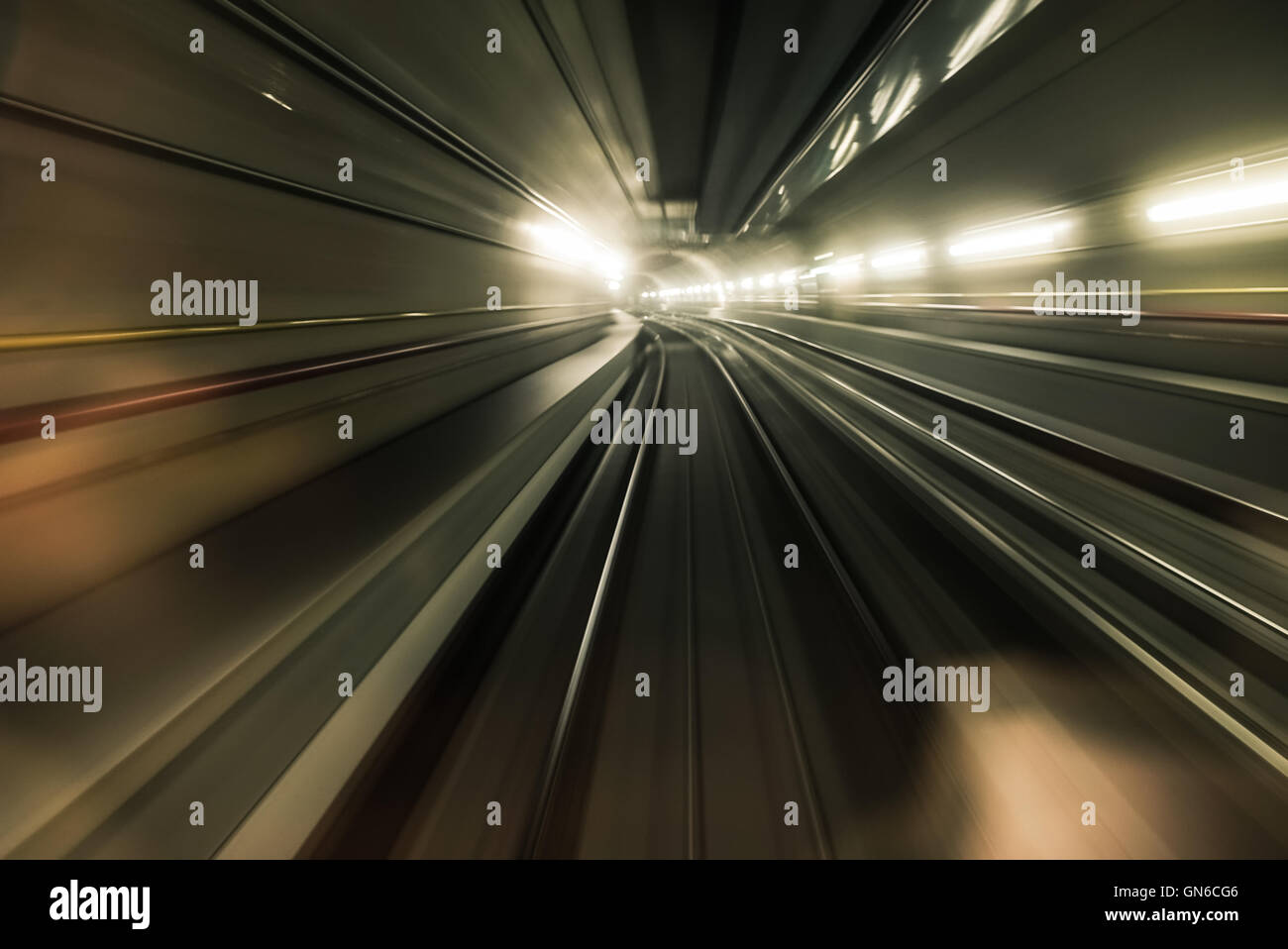 Fast underground train riding in a tunnel of the modern city Stock ...