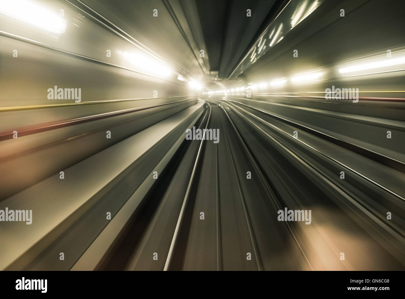 Fast underground train riding in a tunnel of the modern city Stock ...