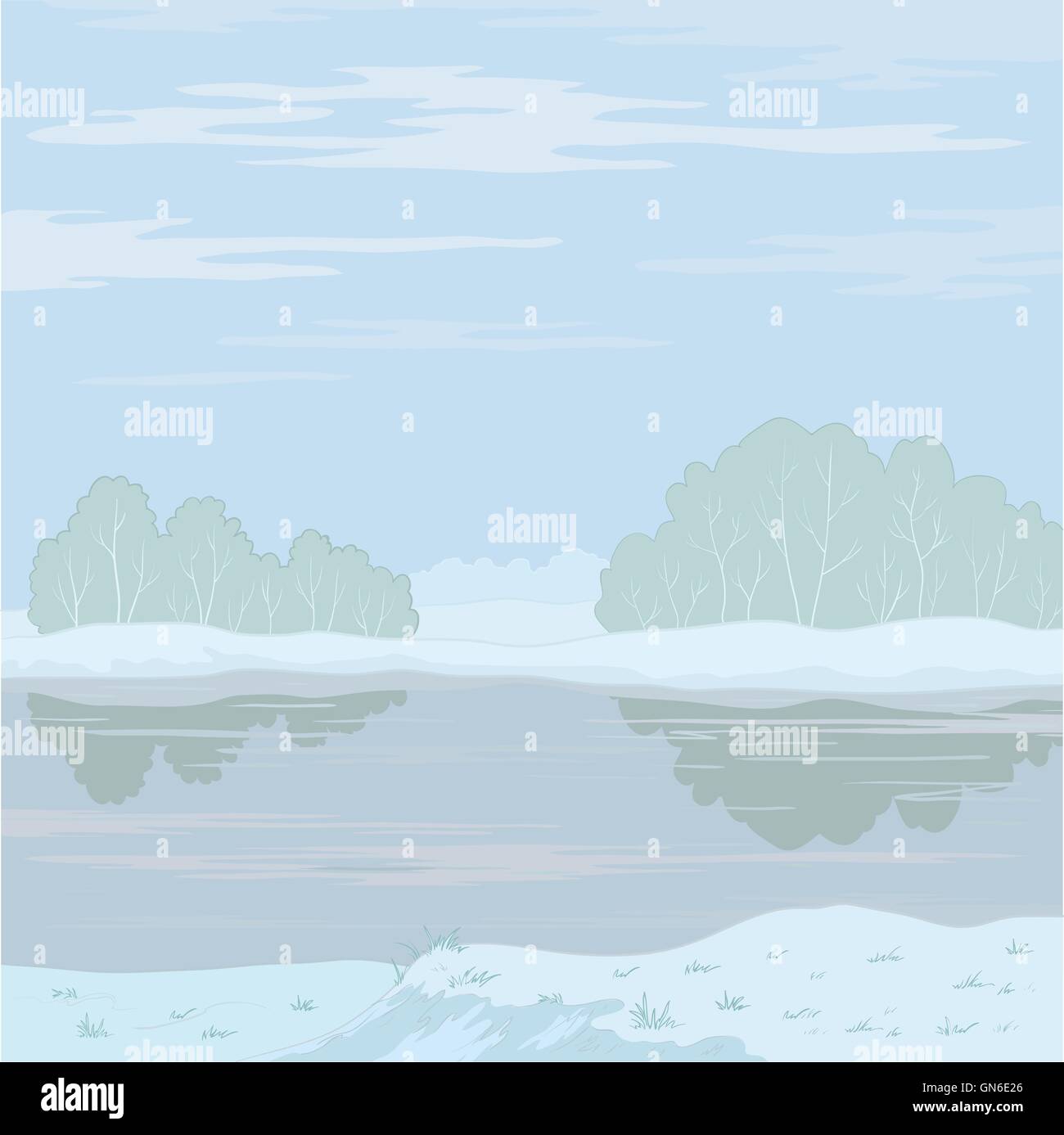 Winter rural snow covered Stock Vector Images - Alamy