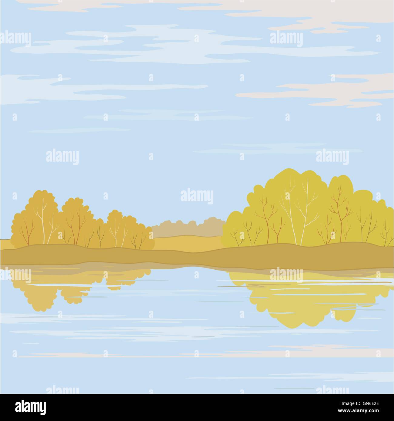 Forest glade lake Stock Vector Images - Alamy