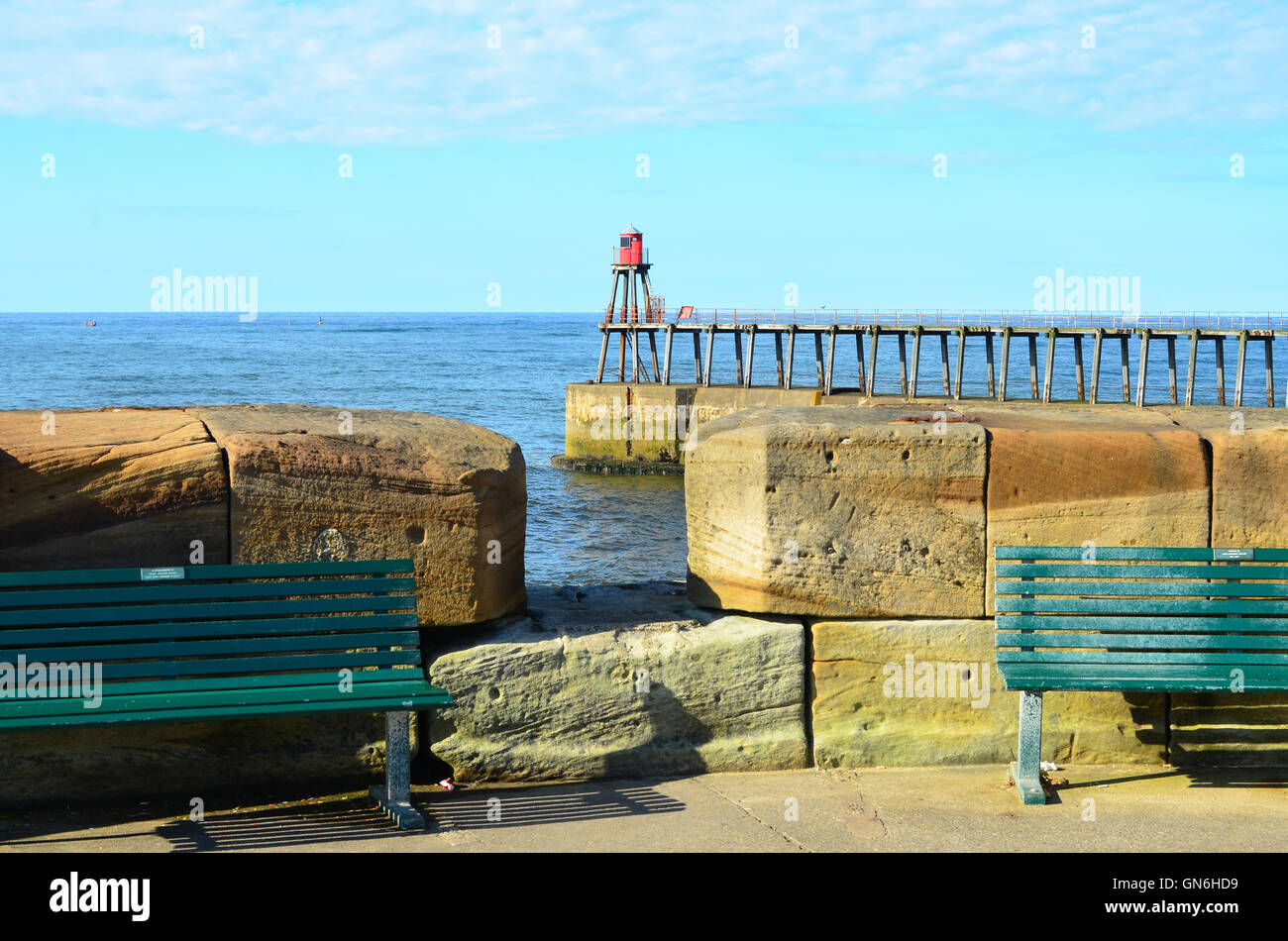 Starboard Navigation Beacon on The West Pier at Whitby North Yorkshire ...