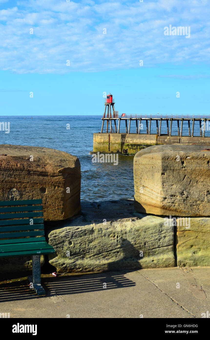 Starboard Navigation Beacon on The West Pier at Whitby North Yorkshire ...