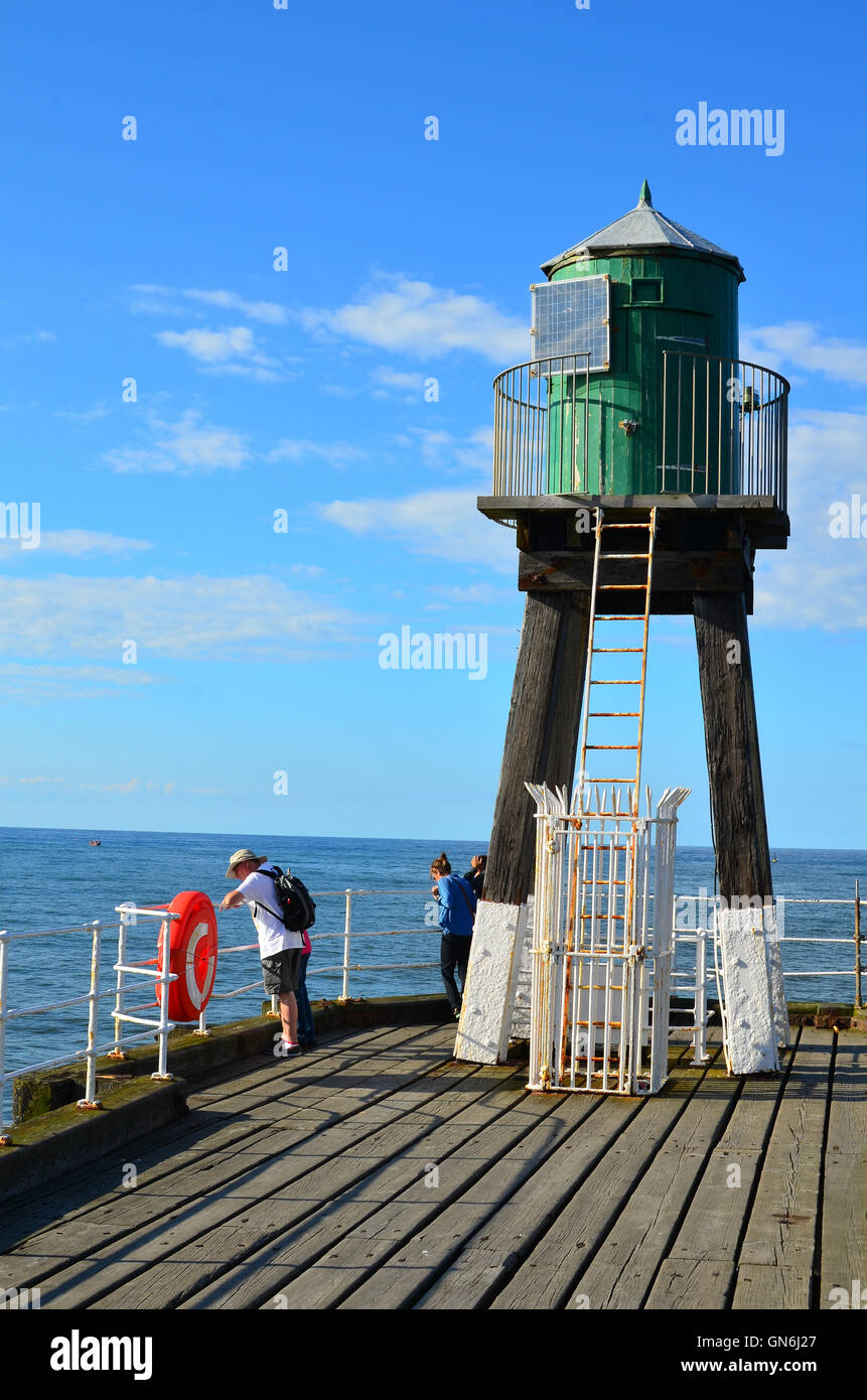 Starboard Navigation Beacon on The West Pier at Whitby North Yorkshire ...