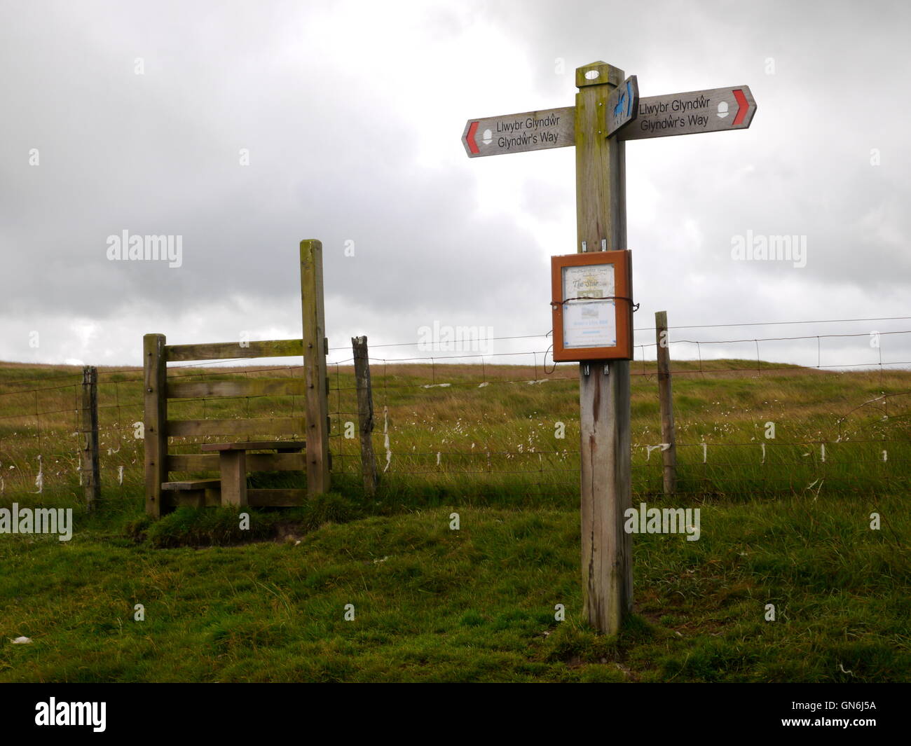 Signpost in Wales Stock Photo - Alamy