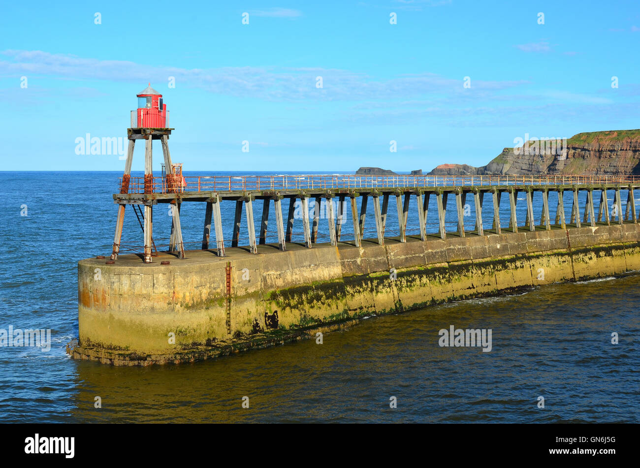 Starboard Navigation Beacon on The West Pier at Whitby North Yorkshire ...