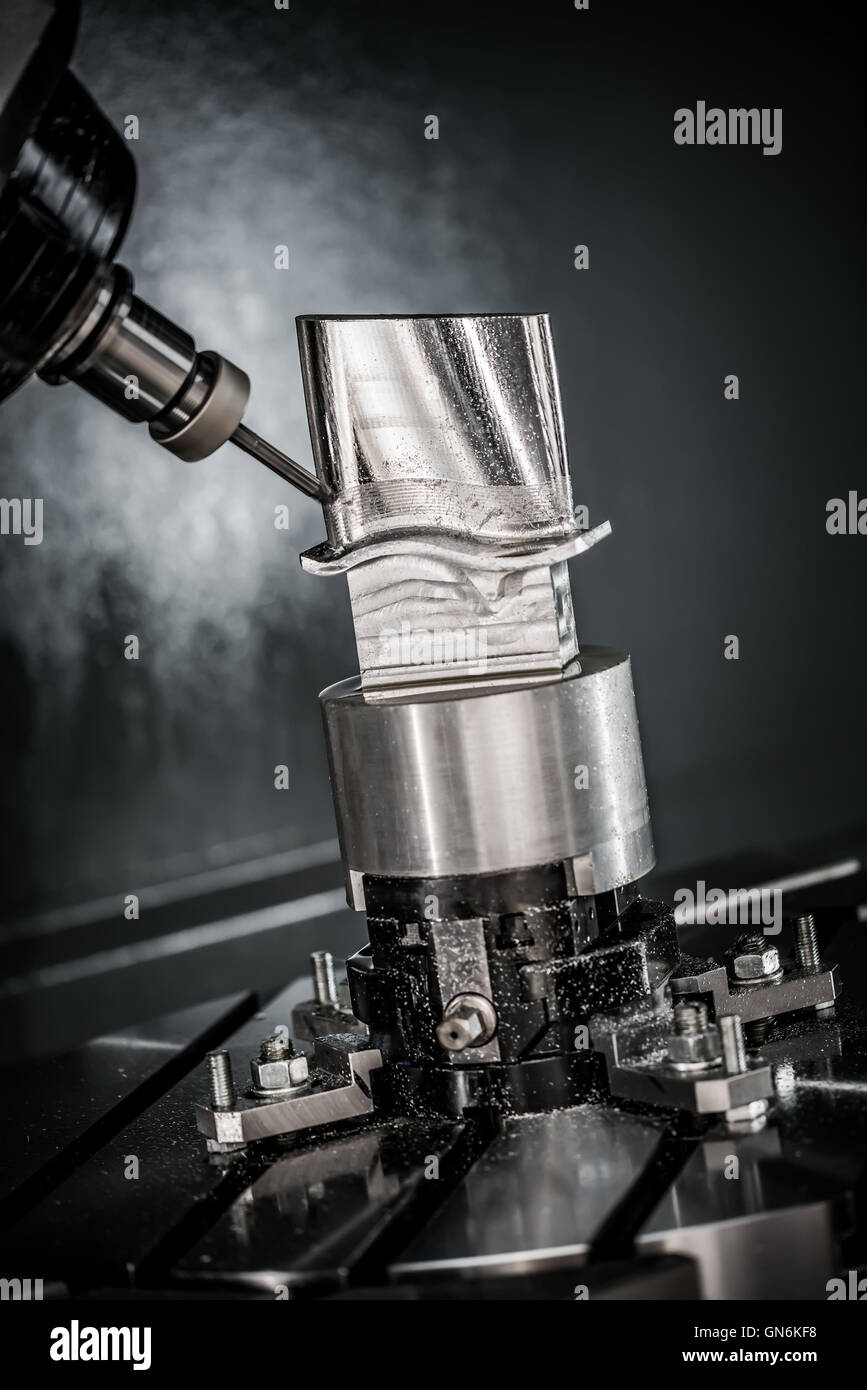 Metalworking CNC milling machine. Cutting metal modern processing ...