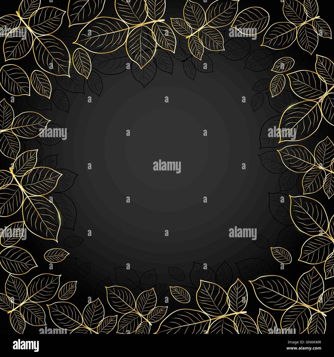 Gold frame with leaves Stock Vector Image & Art - Alamy