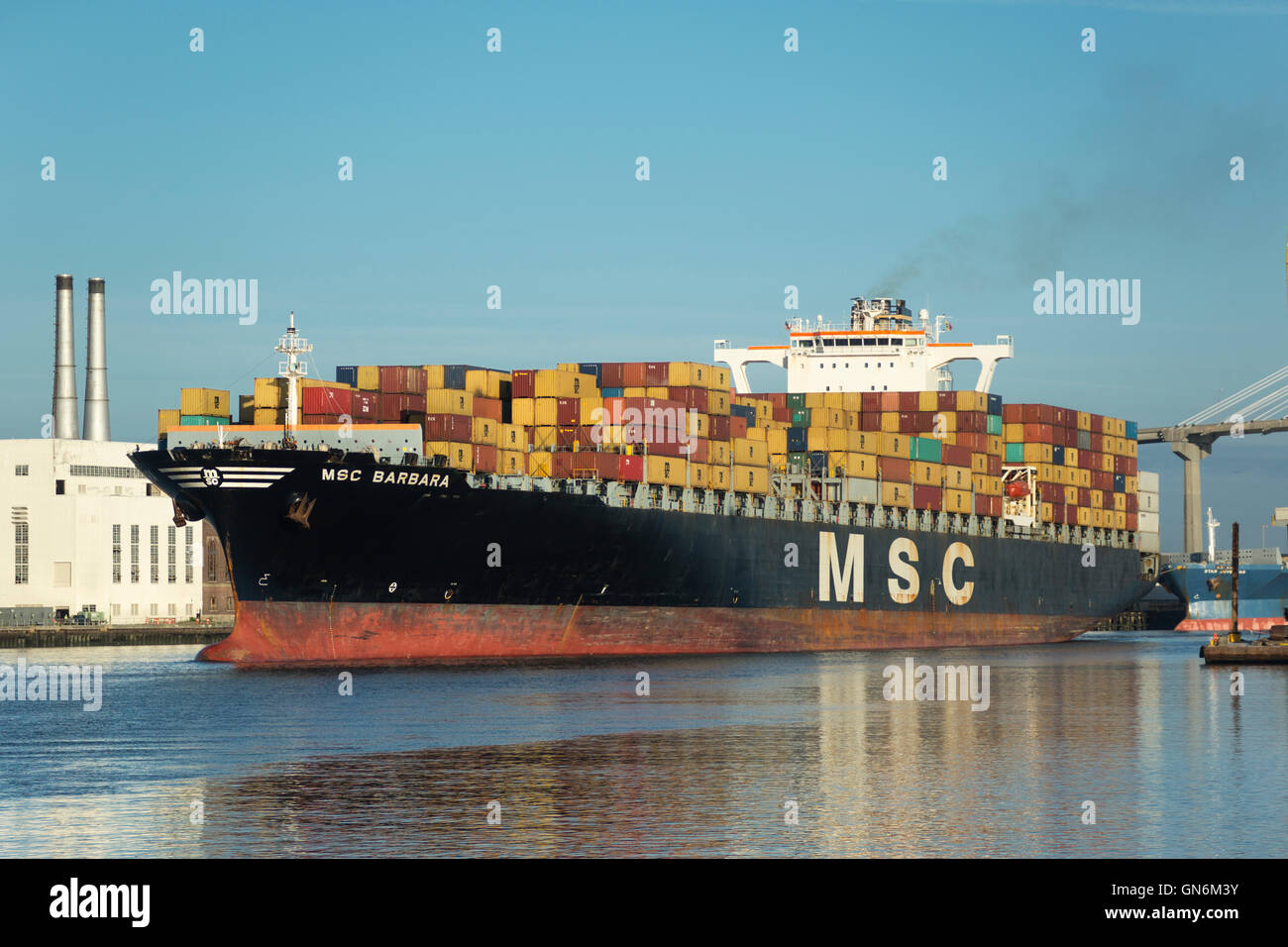MAERSK LINE MSC BARBARA BREAK BULK CONTAINER CARGO SHIP SAVANNAH RIVER ...