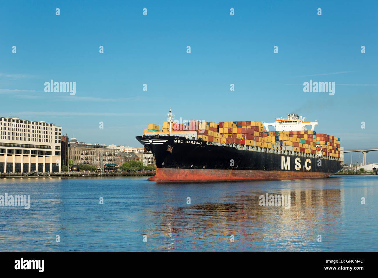 MAERSK LINE MSC BARBARA BREAK BULK CONTAINER CARGO SHIP SAVANNAH RIVER ...