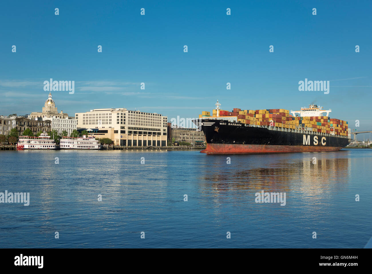 MAERSK LINE MSC BARBARA BREAK BULK CONTAINER CARGO SHIP SAVANNAH RIVER ...