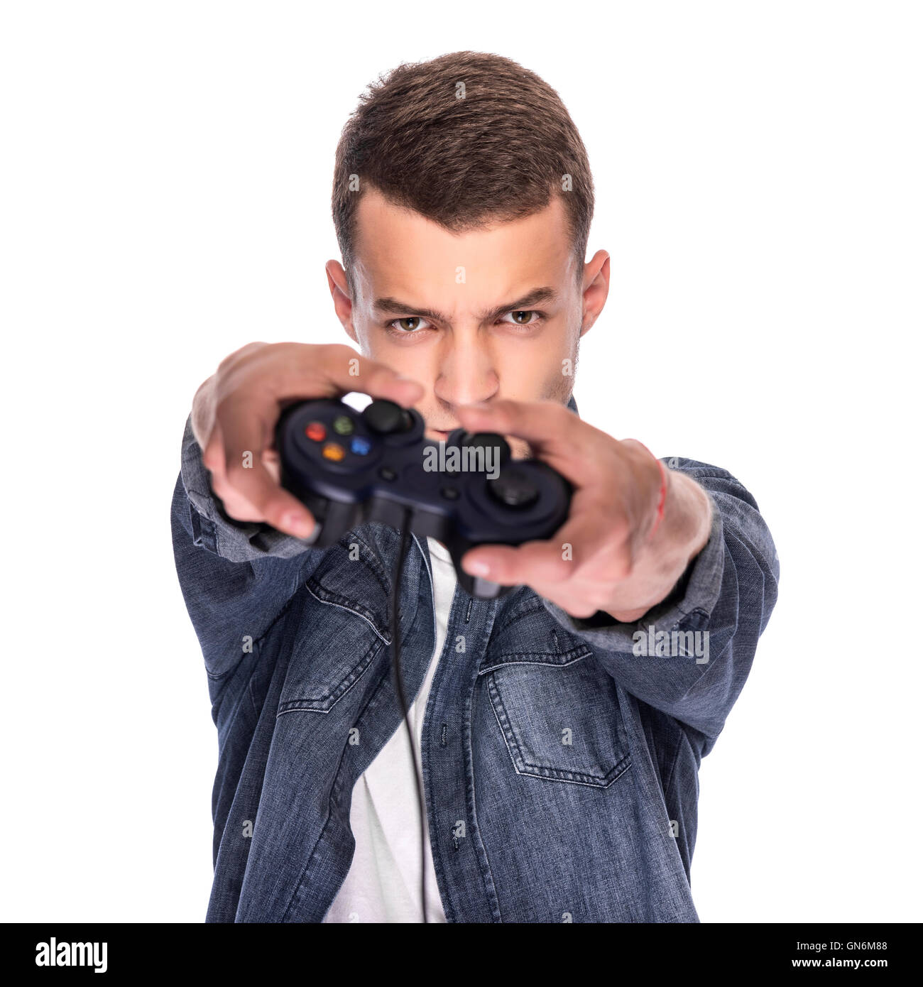 Angry man on computer hi-res stock photography and images - Alamy