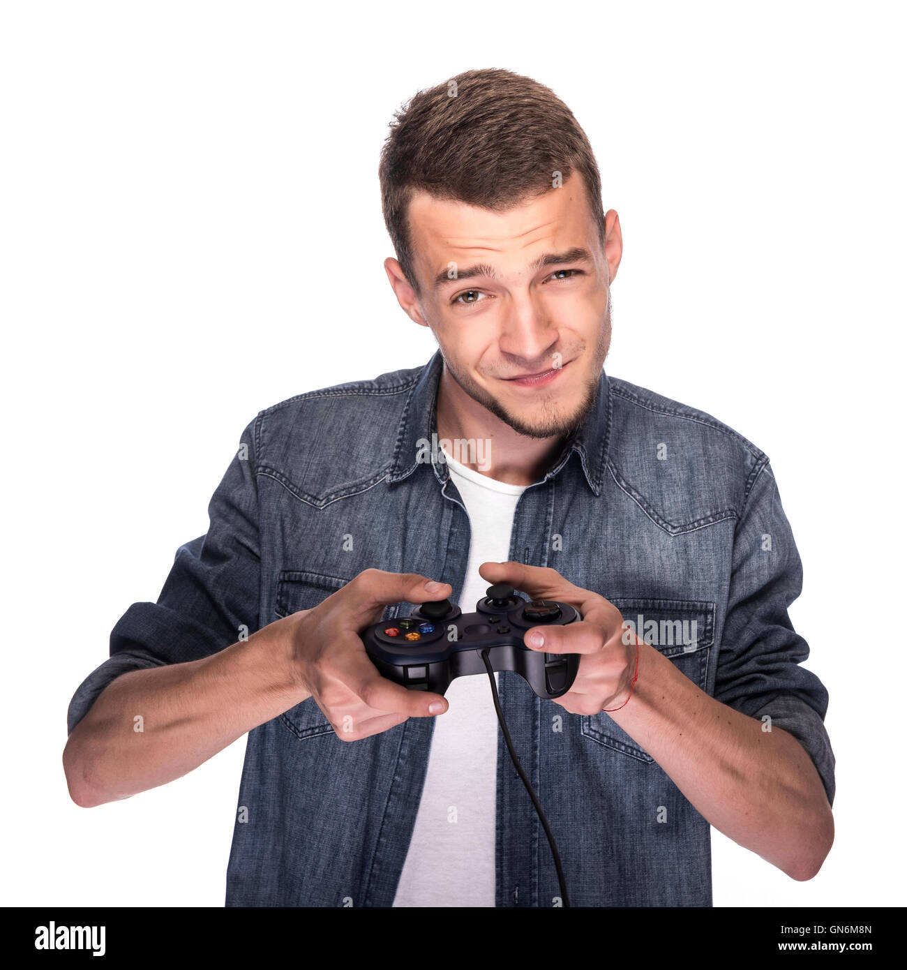 Angry man on computer hi-res stock photography and images - Alamy