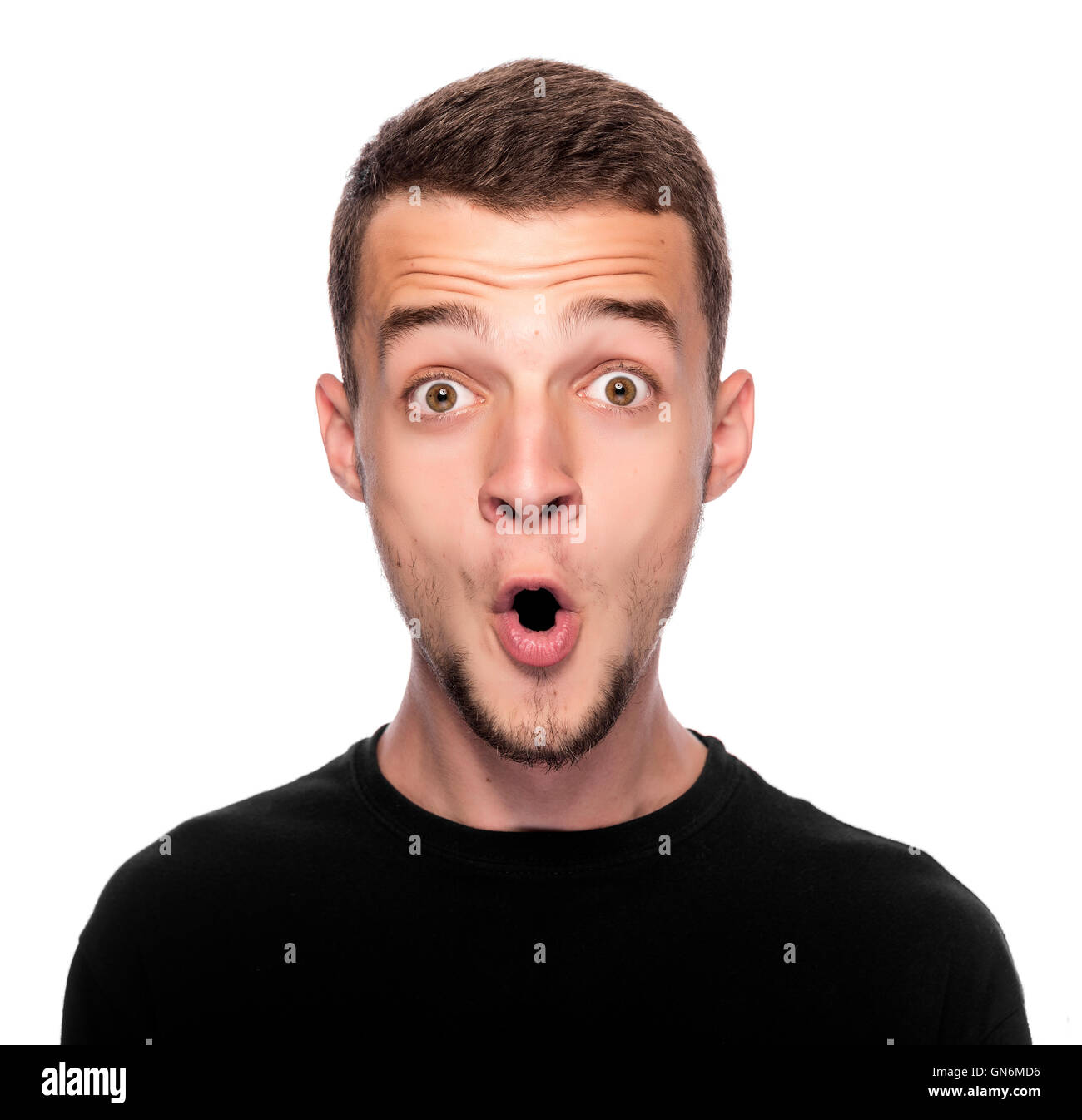 Portraite of funny man on a white background Stock Photo - Alamy
