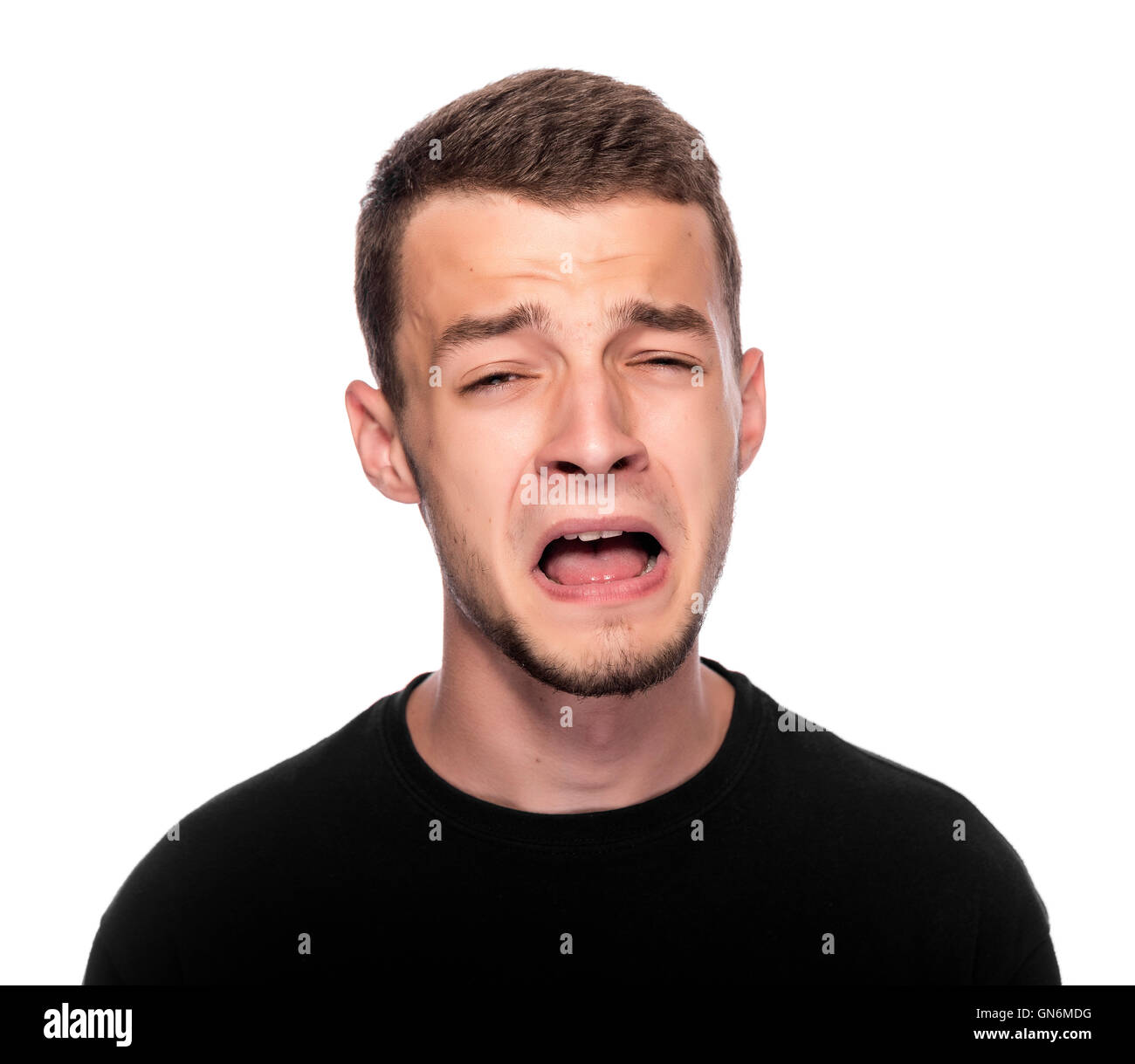 Portraite of funny man on a white background Stock Photo - Alamy