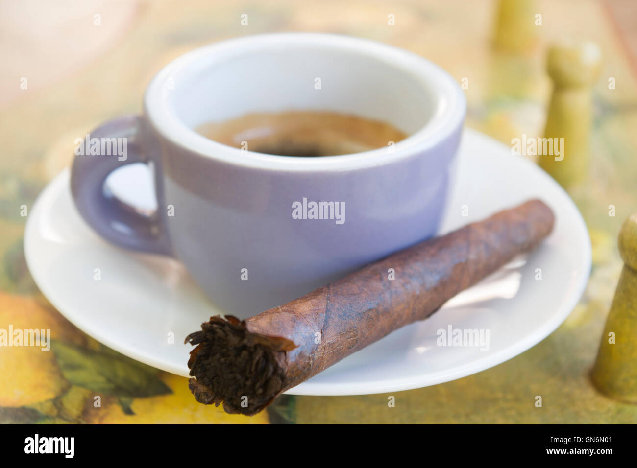 cigar and italian espresso coffee Stock Photo - Alamy