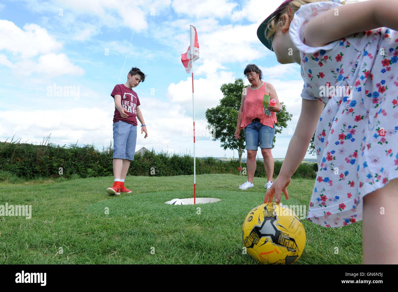 Playing Football golf in Cornwall FootballGolf Park, St Austell ...