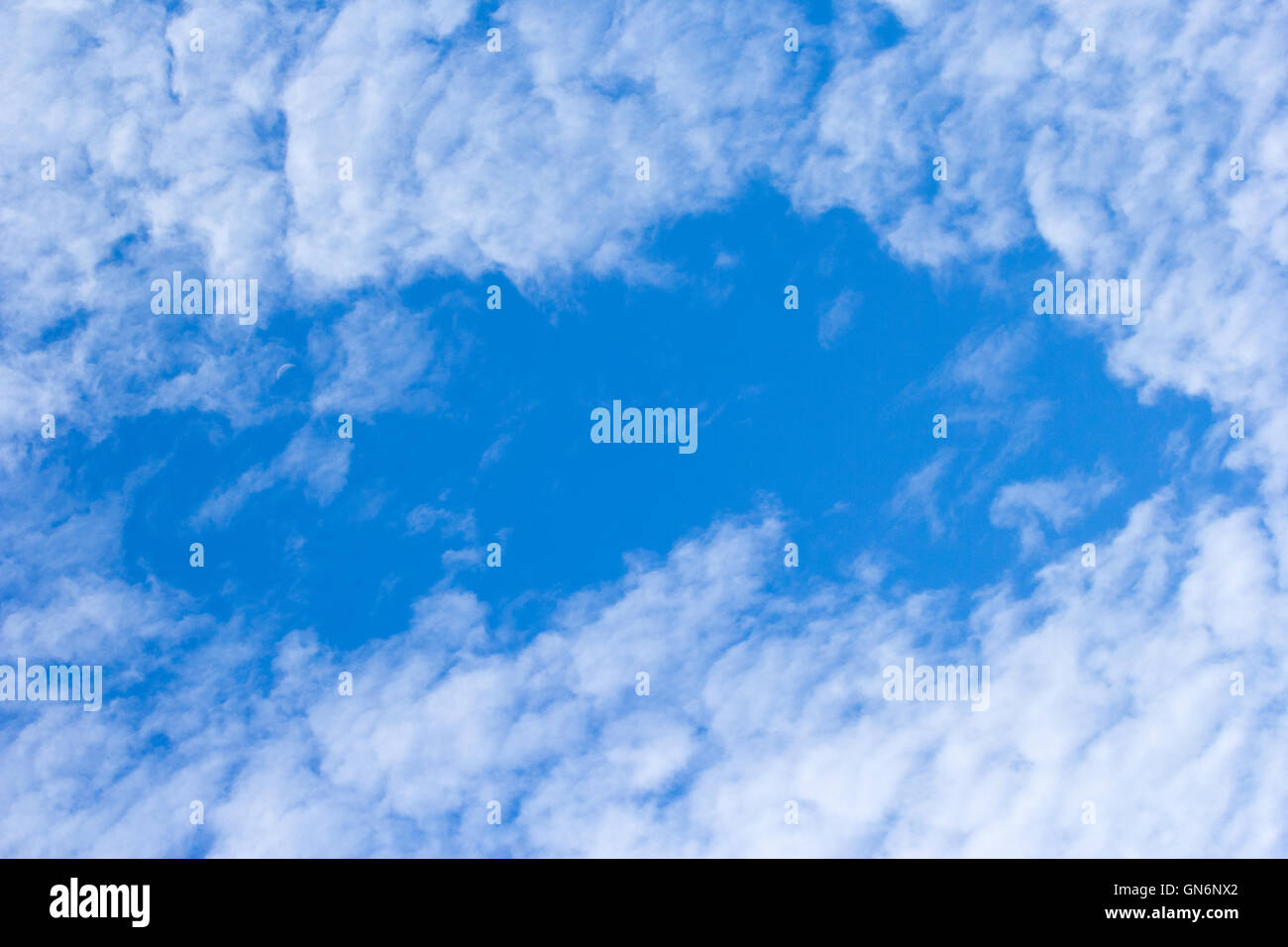 the oval space in the blue sky Stock Photo - Alamy